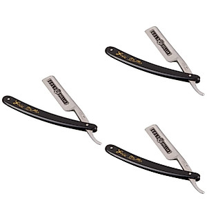 FOMIYES Womens Razors Womens Razors 3pcs66 Steel Barber Manual for Men Shaving Classic Mens Professional Straight Razor Salon Single Gold Shaver Black+ Women's Razors Womens Razor