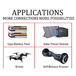 HCFeng XT60 to M-C-4 Solar Charge Adapter Cable,12AWG Power Solar Male Female Connector to XT60 Adapter Extension Cable for Battery Pack, Portable Power Station, Solar Generator[0.6M/2FT]
