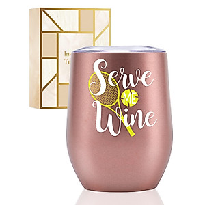 Onebttl Tennis Gifts for Women, Lovers, Senior Night 2024, Birthday Christmas Gifts for Coach, Players - 12oz Stainless Steel Tumbler