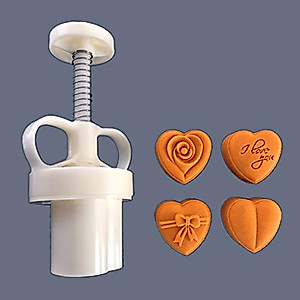 Plastic Mooncake Mold 30g Heart Stamp Cookie Cutter Mould DIY Baking Accessories