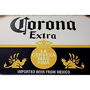 Corona Beer Man Cave Decor Metal Bar Sign | La Cerveza Alcohol Cervezas Extra | Party Home Bar Decor | Retro Vintage Bar Signs Size: 8x12 Inches