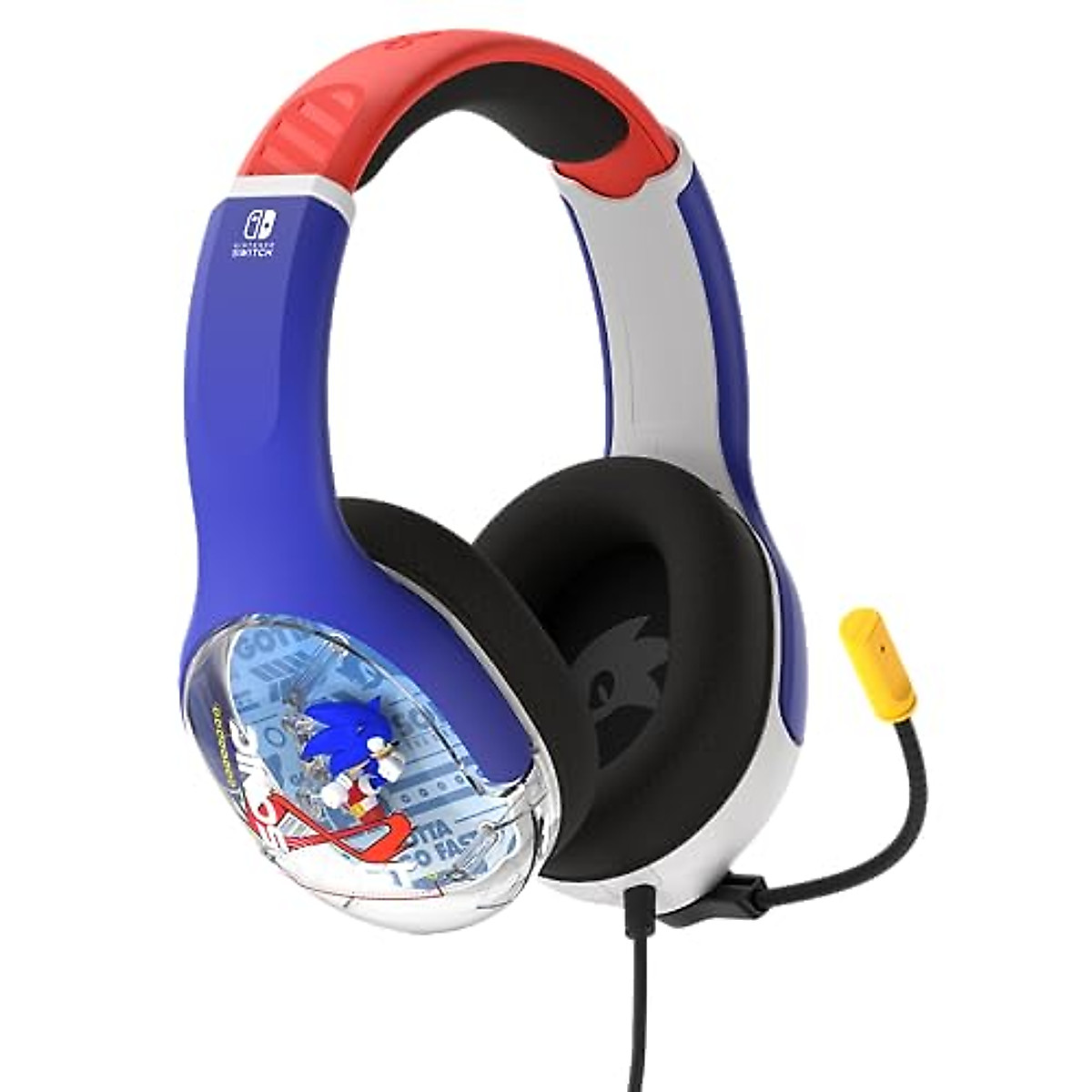 PDP REALMz Wired Gaming Headset for Nintendo Switch/Lite/OLED, 3.5mm Headphones Audio Jack for Tablets/PC/Console/Laptop, Officially Licensed SEGA Sonic Superstars: Sonic Go Fast