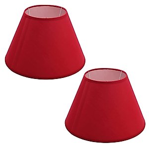 Othmro Red XLarge Lamp Shade Set of 2, 5.91 * 11.8 * 7.48 IN Drum Lampshades for Table Lamp Shades, Fabric Farmhouse Bell Lamp Shades for Table Lamps Lampshades, Lampshade for Bedroom Living Room