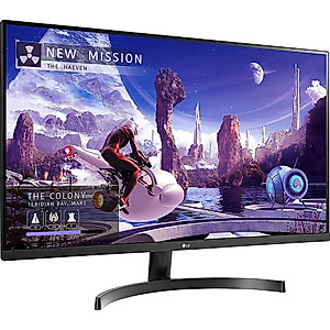 LG 27QN600-B 27 inch QHD 2560x1440 IPS Monitor with AMD FreeSync, HDR10 Bundle with 2.4GHz Wireless Keyboard, 2X 6FT Universal HDMI 2.0 Cable and Microfiber Cleaning Cloth