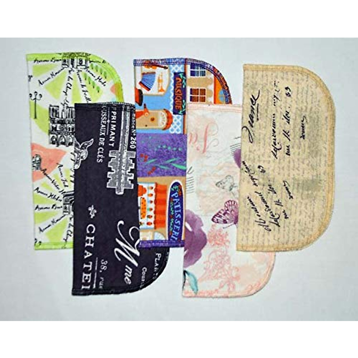 1 Ply Printed Flannel 8x8 Inches Set of 5 A Day In Paris