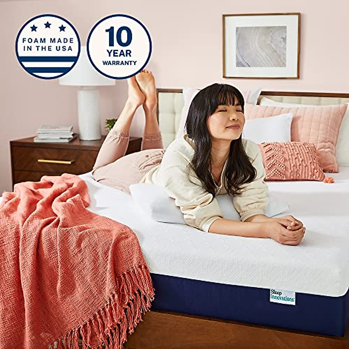 Sleep Innovations Shiloh 12 Inch Memory Foam Mattress with Ventilated Suretemp Foam for Breathability, Queen Size, Bed in a Box, Medium Firm Support