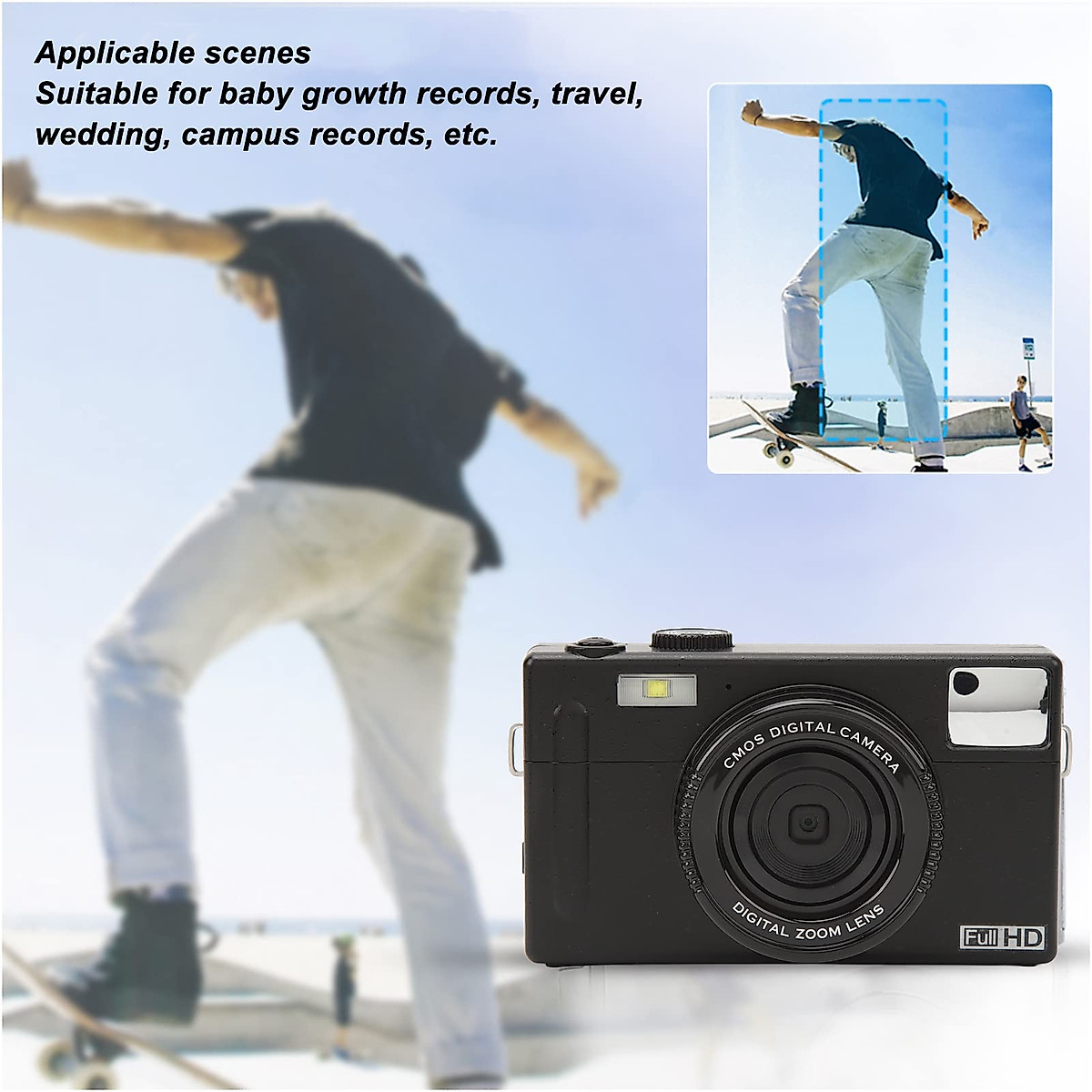 56MP Vlogging Camera, 4K Digital Camera for Photography and Video Pocket Camera with 3.0inch IPS Screen, Dual Screen Camera for Adult Seniors Students Kids Beginner (Black)
