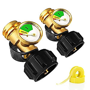 LONGADS Propane Tank Gauge Level Indicator Leak Detector for 5lb-40lb Propane Tanks, Propane Gas Pressure Meter Universal for RV Camper, Cylinder, BBQ Gas Grill, Heater and More Appliances