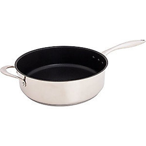 Ozeri Sauce Pan and Lid with a 100% PFOA and APEO-Free Non-Stick Coating developed in the USA, 5 L (5.3 Quart), Stainless Steel