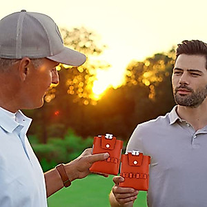 Golf Flask Gift Set 7 oz Stainless Steel Golf Flask with Leather Case Golf Accessories for Men and Women Includes Drinking Flasks Divot Tool Ball Marker and 4 Golfer Tees