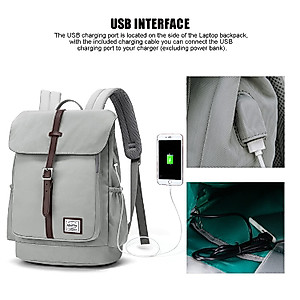 WindTook Laptop Backpack for Women Travel Work Computer Bag with USB Charging Port School Bookbag College Daypack Notebook 14" Pack, Gray