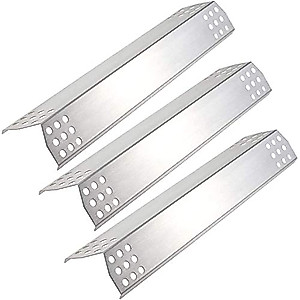 Adviace Replacement Flame Tamers for 720-0787D, 720-0953, 720-0819 BBQ Gas Grill Models, Set of 3 Stainless Steel Burner Covers Heat Plate Shields Replacement