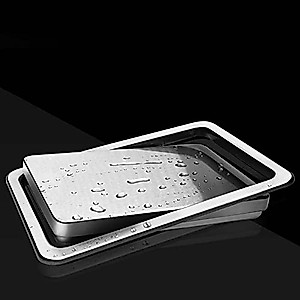 Gazechimp Recessed Garbage Cover,360° Rotating Flap,Decoration Recessed Counter Top Stainless Steel Balance Flip for Restaurant Office Bedroom, Rectangle Silver