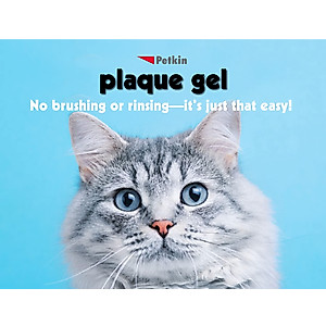 Petkin Plaque Remover Gel – Cleans Teeth and Gums, Removes Plaque and Tartar - Freshens Breath and Whitens Teeth with Baking Soda - Ideal for Daily Use, No Brushing or Rinsing - 4 fl oz