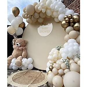 White Sand Gold Balloons Garland Arch Kit,102PCS White Nude Balloons with Metallic Chrome Gold Latex Balloons for Boho Wedding Baby Bridal Shower Engagement Anniversary Birthday Decorations
