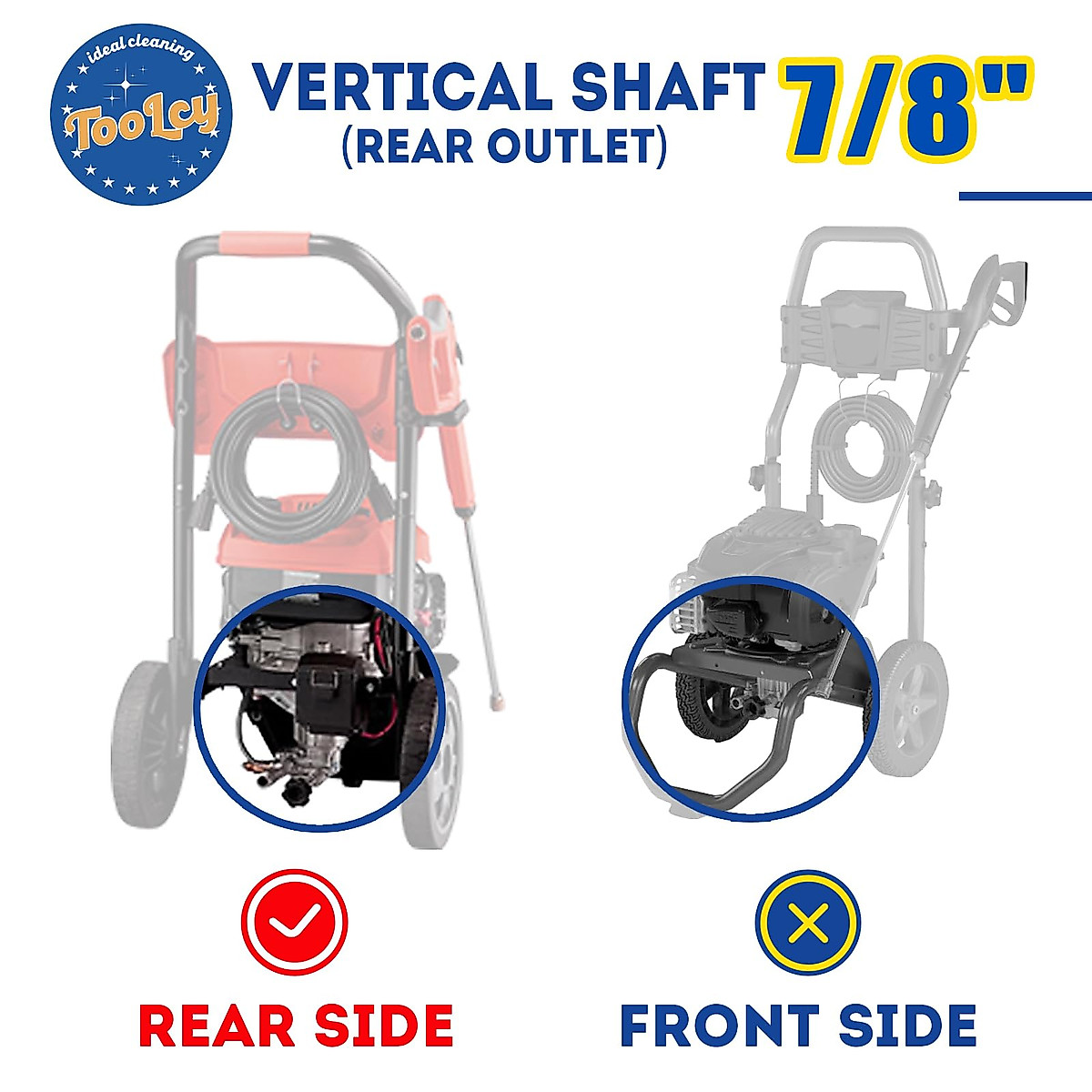 TOOLCY 7/8" Shaft Vertical Pressure Washer Pump - Max 3200 PSI @ 2.5 GPM OEM & Power Washer Pump for Gas Washer - Pre-Filling Gear Oil - More Replacement for Simpson, Ryobi, Honda etc