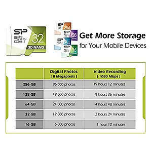 Silicon Power 32GB 3D NAND High Speed MicroSD Card with Adapter