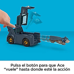 Fisher-Price DC League of Super-Pets Preschool Toy Super Launch Ace & Batmobile Vehicle Set for Kids Ages 3+ Years