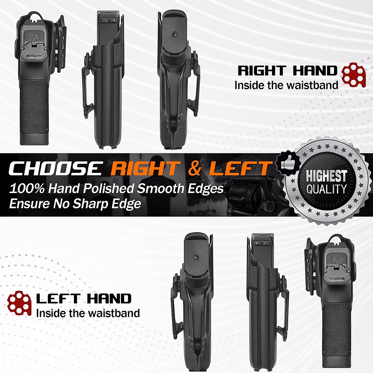 Amberide IWB & OWB KYDEX Holster Fit: Taurus GX4 Pistol, Inside Outside Waistband Concealed Carry, Adjustable Cant & 'Posi-Click' Retention, USA Made by Amberide