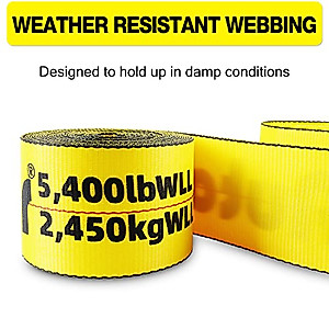 Autofonder Winch Straps 4" x 30' Yellow Heavy Duty Tie Down Flat Hooks WLL 5400 lbs | 4 Inch Cargo Control for Flatbed Truck Utility Trailer (10 Pack)