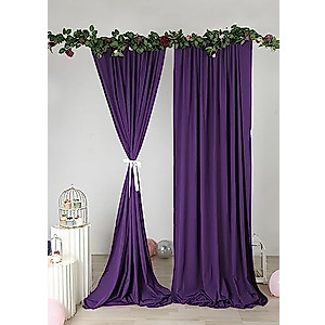 SHERWAY 2 Panels 4.8 Feet x 10 Feet Purple Photography Backdrop Drapes, Thick Polyester Window Curtain for Wedding Party Ceremony Stage Decoration