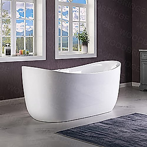 WOODBRIDGE 71" x 31 1/2" Whirlpool Water Jetted and Air Bubble Freestanding Bathtub , B0034