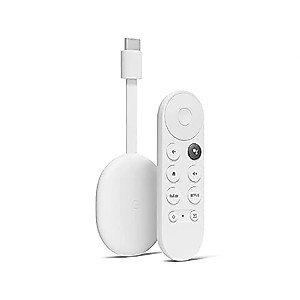 Google Chromecast with Google TV - Streaming Entertainment with Voice Search - Watch Movies, Shows, and Live TV in 4K HDR Streaming Media Player - Includes Pouch and Cleaning Cloth - Snow