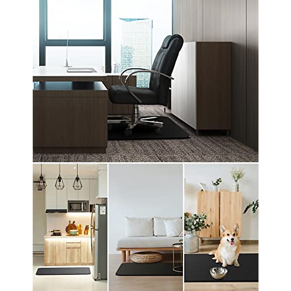 Office Chair Mat for Carpet, Hardwood and Tile Floor, 1/5" Thick Desk Chair Mat, 35" x 45" Anti-Slip Carpet Chair Mats for r Low/Medium Pile Carpets