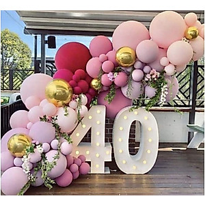 JoyBox Design String Lights Marquee Light Up Letters Numbers 3 4 Foot Tall 12FT with 12 Battery Operated LED Bulbs G40 for Indoor Outdoor Party Wedding Christmas Decorations