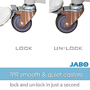 JaboEquip, Larger 3 Shelf Heavy Duty Lockable Hospital cart Medical cart, Utility Cart 606 lbs for Medical, L34.43xD19.69xH40.55 inch, Off-White (Light Grey) Color