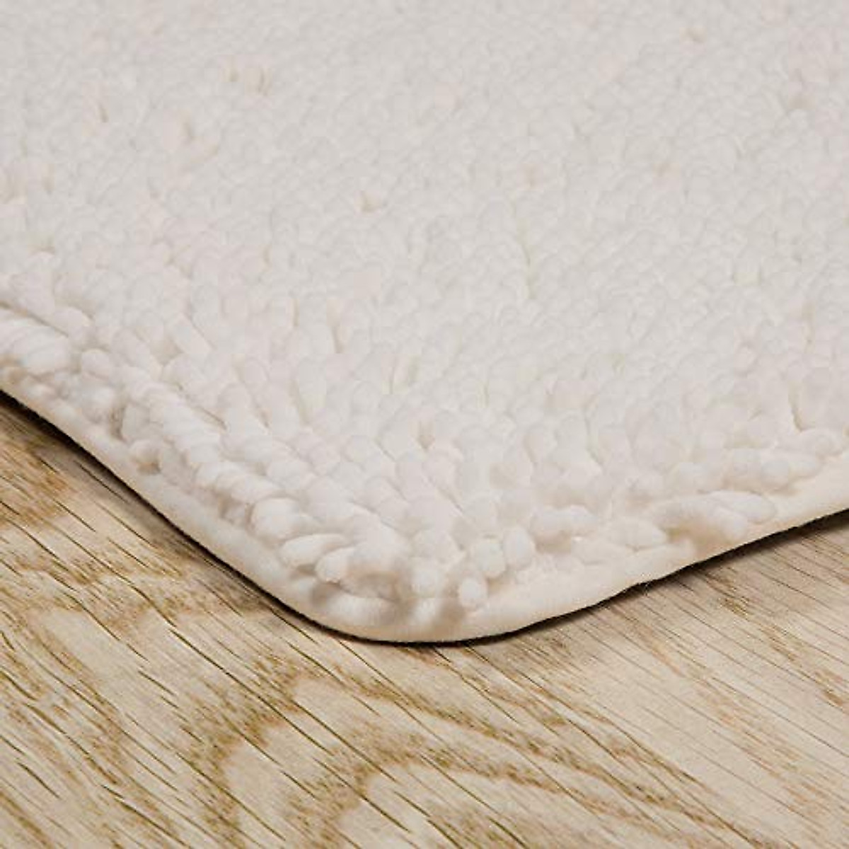 Lavish Home 2 Piece Memory Foam Shag Bath Mat - White, 32"x21"x1.25"