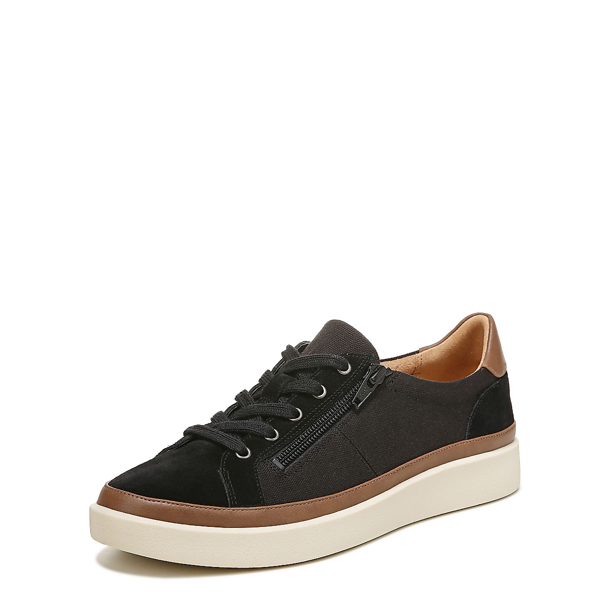 Vionic Women's Essence Mayra Suede Fashion Sneaker- Supportive Casual Shoes That Includes a Built-in Arch Support Black Suede 11 Wide