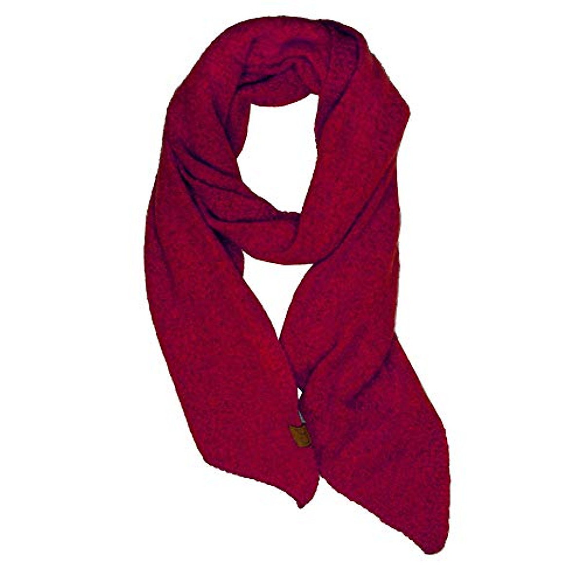 C.C Women's Boucle Knit Bias Cut Whipstitched Edged Long Scarf Wrap, Burgundy