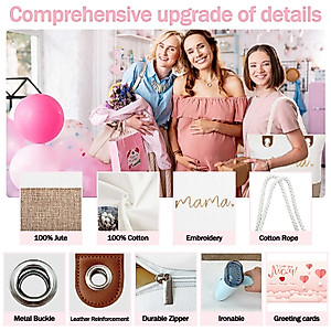 GhvyenntteS Christmas Gifts for Women, Mama Bag, Beach Tote Bag, Mom Bag with Zipper, New Mom Gifts Bag for Hospital, Personalized Tote Bags for Women, Birthday Gifts for Women