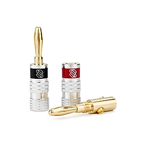 Sewell Silverback Banana Plugs, 24k Gold Dual Screw Lock Speaker Connector, 12 Pairs