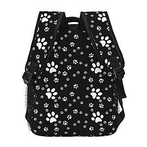 MANQINF Colorful Dog Paw Print Backpack,Cute Bookbags Laptop Bag Shoulder Bags Travel Hiking Camping Daypack for Men Women