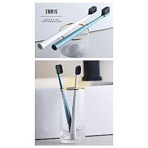 Ebris Saber Series Extra Soft Toothbrushes for Adults (3 Pack) | Soft Bristle Toothbrush, Over 10,000 Nano Sized Charcoal Bristles, Perfect Brush for Teeth Cleaning, Extra Gum Care & Enamel Protection