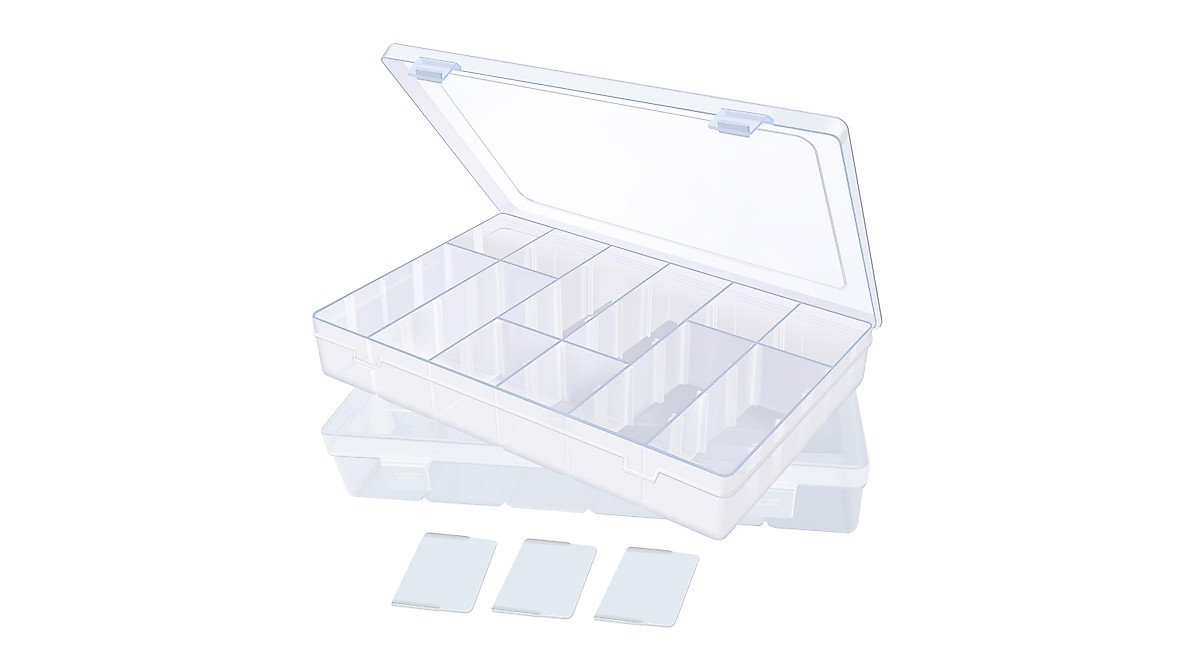 2Pack Craft Organizers - Adjustable Bead Storage Boxes