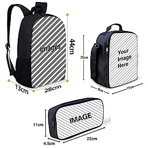 Cozeyat Primary School Backpack Sets,3 Pieces Shoulder Straps Bookbag Zipper Around, Portable Canvas Daypack with Lunch Box and Pencil Storager
