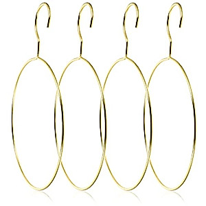 Alipis 16 pcs Ring Belts Hanger Scarf Holders Metal Hooks Rings Hanging Wardrobe Organizer Storage Shawl Golden Jewelry Rack Wrap Tie for Ties Neckties Round Belt Iron Nordic Scarves