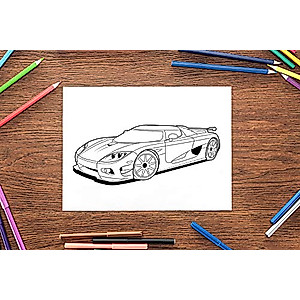 Dream Cars Coloring Book: A Collection of 40+ Cool Sports Cars, Supercars, and Classic Cars | Relaxation Coloring Pages for Kids, Adults, Boys, and Car Lovers
