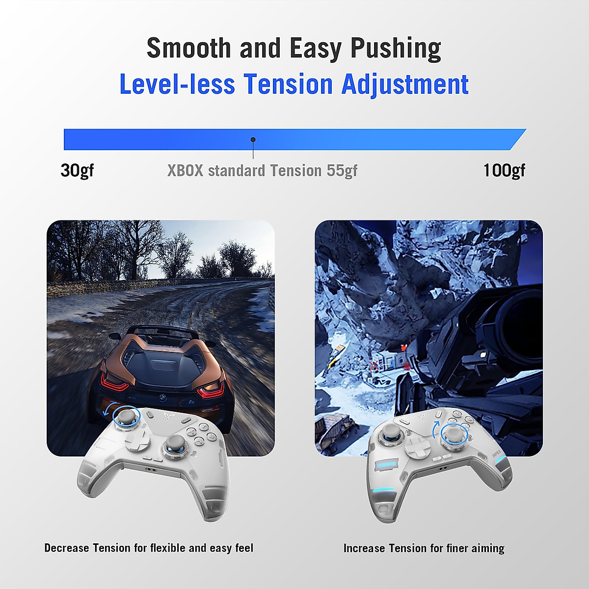 FLYDIGI APEX 4 Wireless PC Controller Forceflex Joystick Forceadapt Trigger 1000Hz Report Rate Full-Color LCD Display 1500mAh Battery Stereo Vibration PC/NS/TV/Android/Laptop