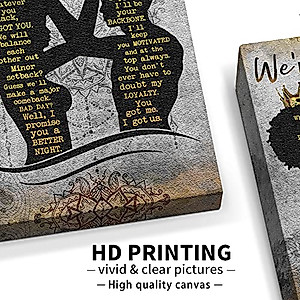 African American Wall Art Black King And Queen Canvas Print Painting Picture Artwork Black Girl Inspirational Quotes Wall Decor For Living Room Bedroom Office Home Decor Framed Ready To Hang 16x24Inch