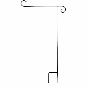 Wrought Iron Black Garden Flag Stand 40"H Briarwood Lane