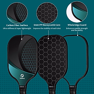 DeeHai Pickleball Paddles 4 Pack- Premium Rackets Fiber Face & Polymer Honeycomb Core Pickleball Set Includes Pickleball Paddles + Pickleball Balls + 1 Bag