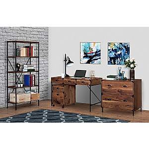 AGHDECO Computer Desk with 3 Drawers, 47" Writing Desk with Storage Home Office, Simple Industrial Style Wood Laptop Study Table Farmhouse Rustic Work Desk for Bedroom Makeup