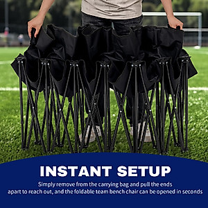 NAIZEA 6-Seater Sports Bench, Folding Bench Chair Sideline Bench with Back, Stadium Seats Camping Chairs Portable Team Bench for Soccer & Football Sidelines, Tailgating, Camping & Events