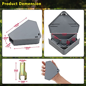 Anblak Mouse Station with Keys Grey 6 Pack, Key Required Mouse Stations, Mice Stations, Keeps Children and Pets Safe Indoor & Outdoor