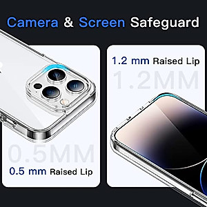 JETech Case for iPhone 14 Pro Max 6.7-Inch (NOT for iPhone 14 Pro 6.1-Inch), Non-Yellowing Shockproof Phone Bumper Cover, Anti-Scratch Clear Back (Clear)