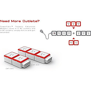 OneAdaptr Stack 6 US AC Outlet Surge Protector - Detachable & Interchangeable 6 AC Outlet Power Strip